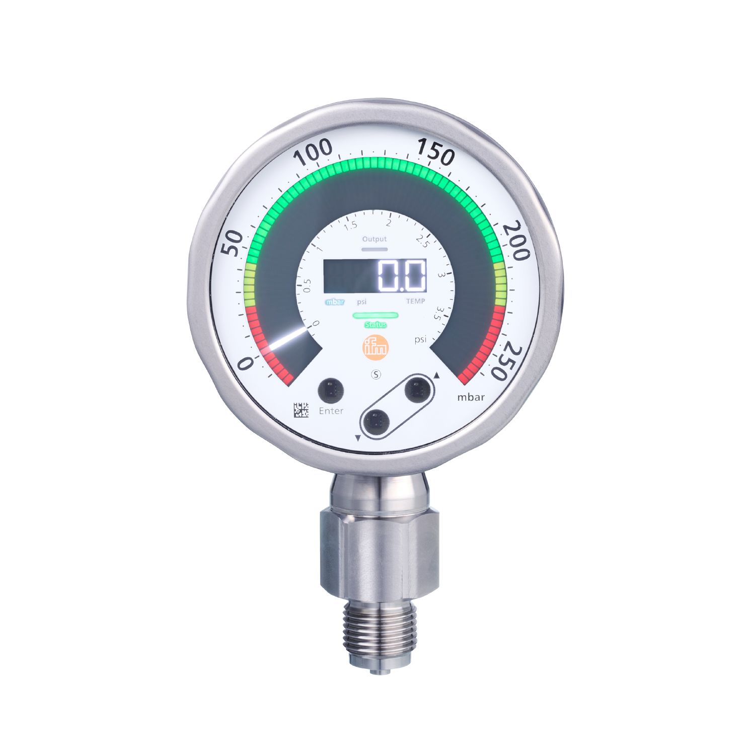 PG1415 - Sensor de pressão com membrana rasante e indicador - ifm