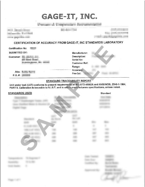 ZC0071 - Calibration certificate for pressure sensors - ifm